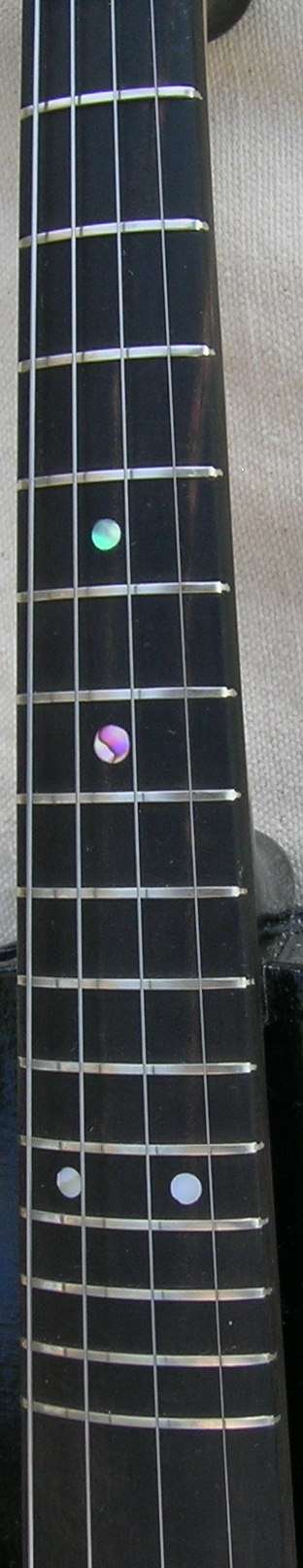 Metallic Black Acoustic Fretted Violin / 15 Frets Abalone and MOP